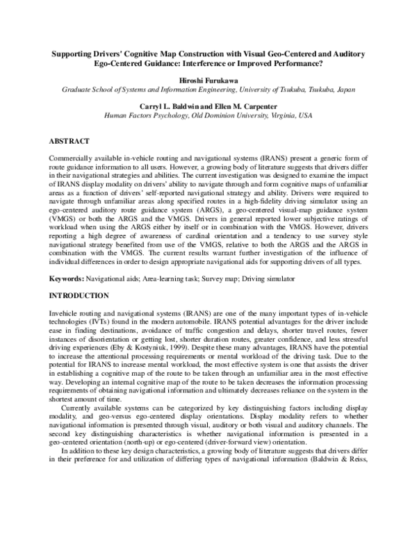 (PDF) Supporting Drivers' Cognitive Map Construction with Visual Geo ...