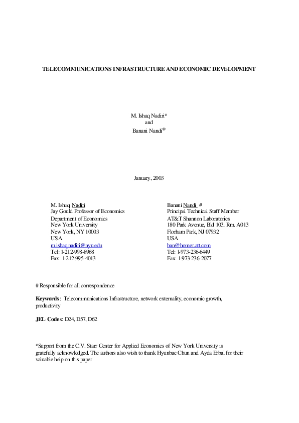 (PDF) Telecommunications infrastructure and economic growth: Evidence ...