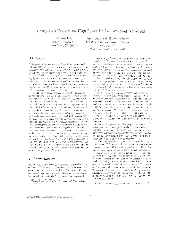 (PDF) Congestion control for high speed packet switched networks