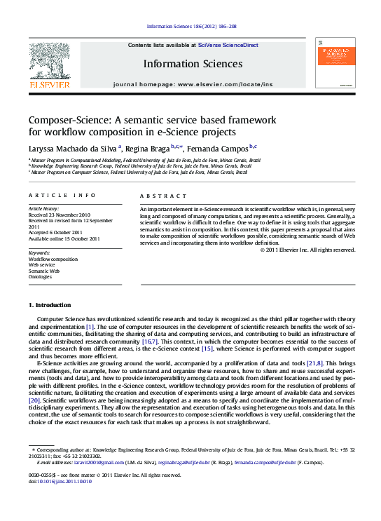 (PDF) Semantic Workflow Composition in e-Science