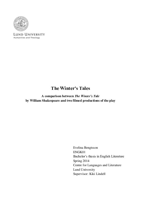(PDF) The Winter's Tales: A Comparison between 'The Winter's Tale' by ...