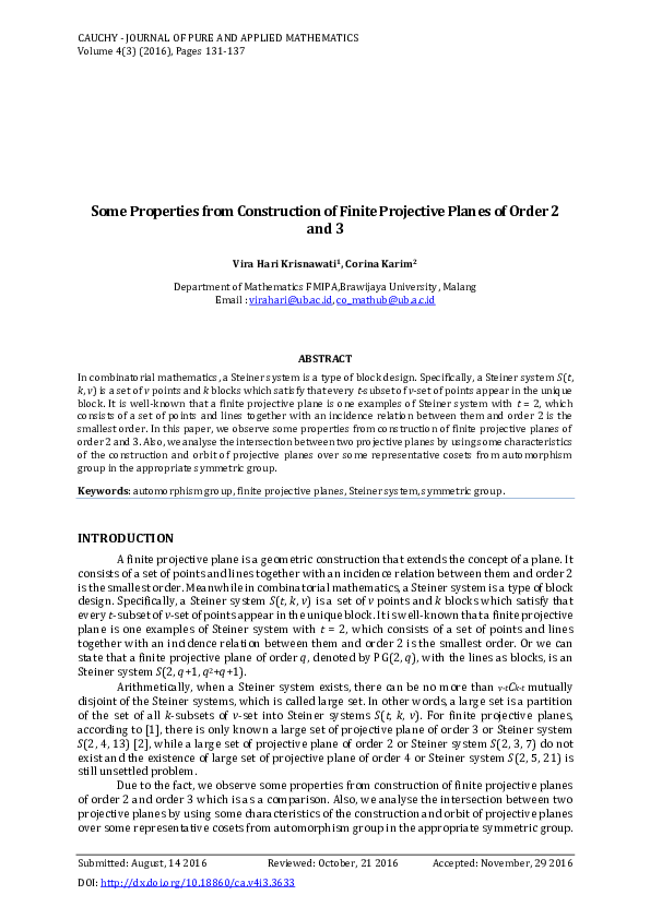 (PDF) Analysis of Some Properties from Construction of Finite ...