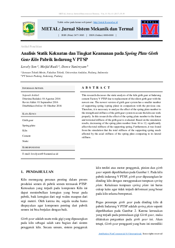 (PDF) Analisis Statik Kekuatan dan Tingkat Keamanan pada Spring Plate ...