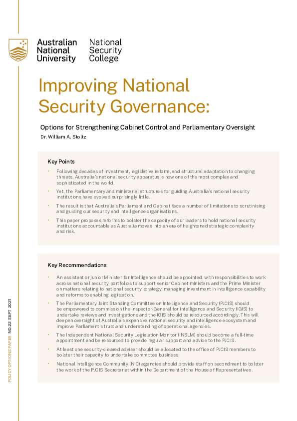 (PDF) Options for Strengthening Cabinet Control and Parliamentary ...