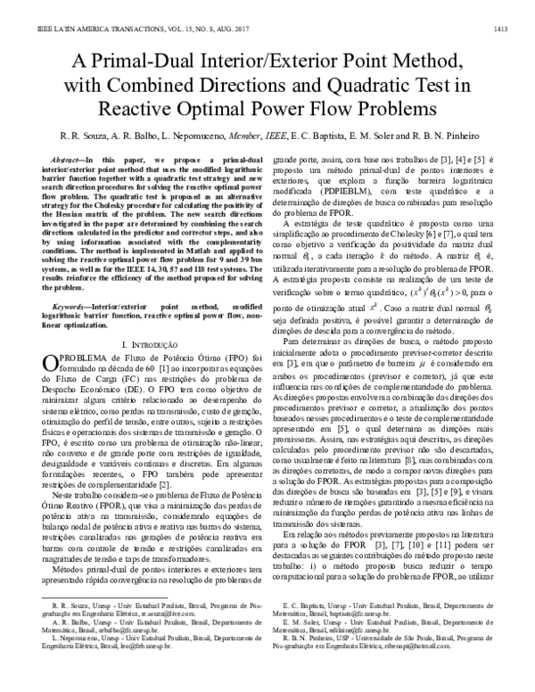 (PDF) A primal-dual interior/exterior point method, with combined ...