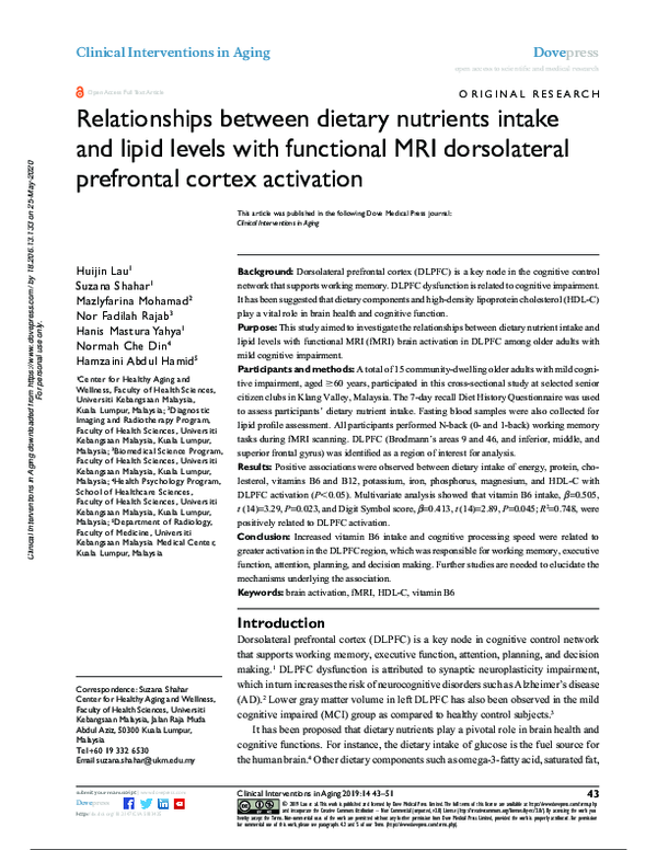 (PDF) Relationships between dietary nutrients intake and lipid levels ...