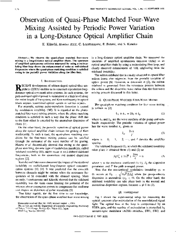 (PDF) Observation of quasi-phase matched four-wave mixing assisted by ...