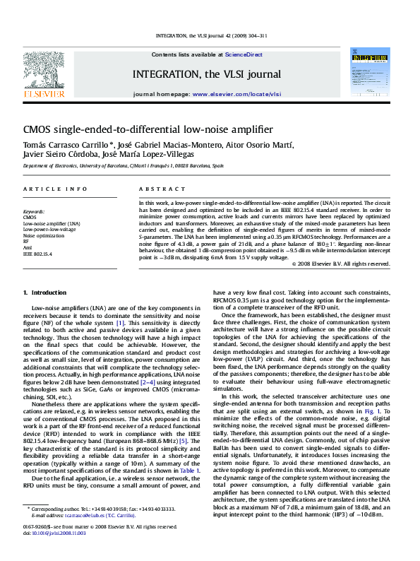 (PDF) CMOS single-ended-to-differential low-noise amplifier