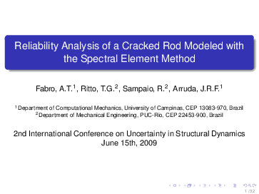 (PDF) Reliability Analysis of a Cracked Rod Modeled with the Spectral Element Method