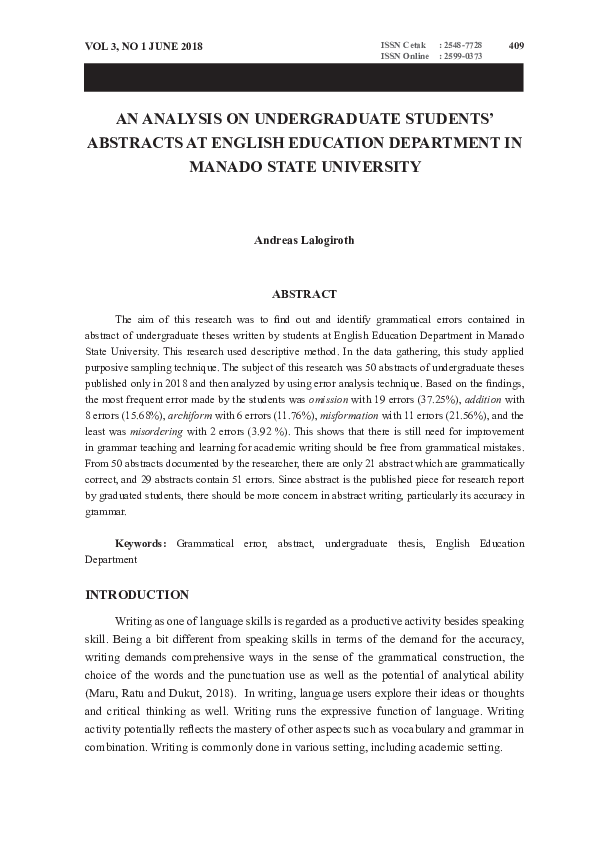 (PDF) An Analysis on Undergraduate Students’ Abstracts at English ...