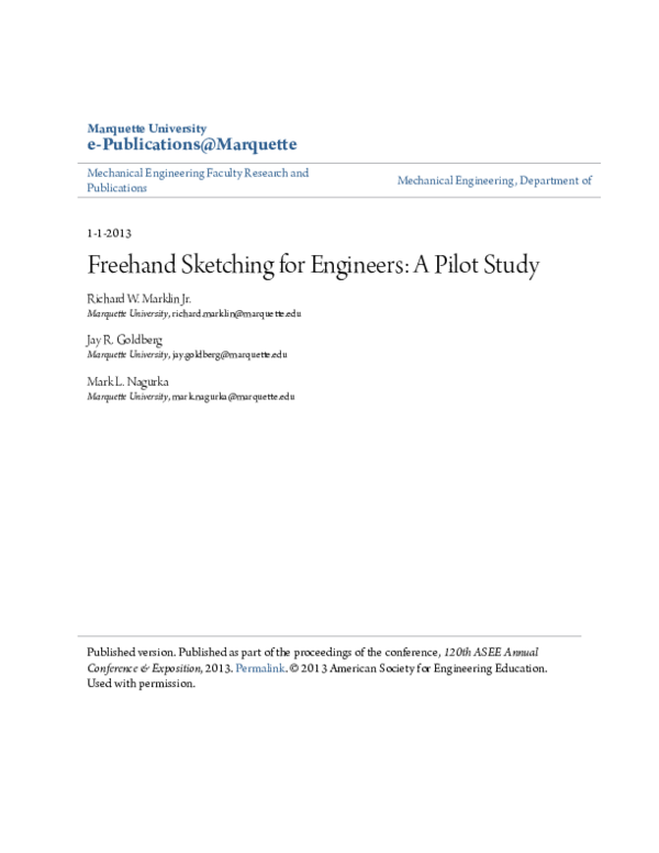 (PDF) Freehand Sketching for Engineers: A Pilot Study