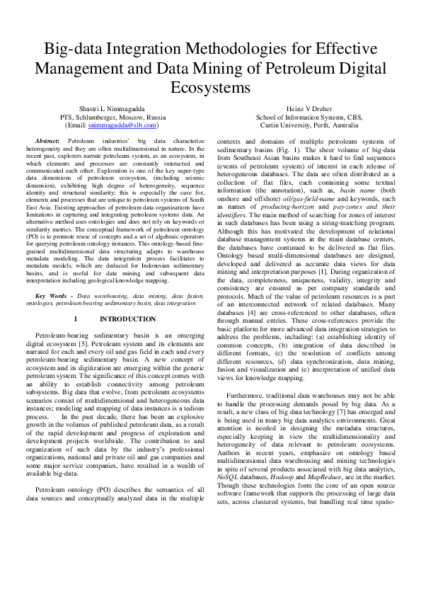 (PDF) Ontology-Based Big Data Integration in Petroleum