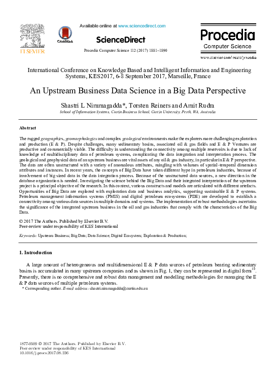 (PDF) An Upstream Business Data Science in a Big Data Perspective