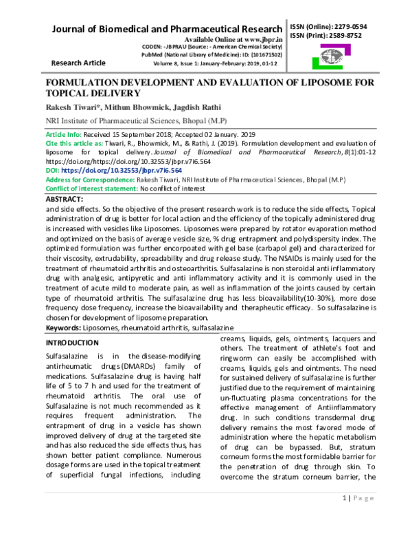 Pdf Formulation Development And Evaluation Of Lipid Based Nanoparticles Of Valsartan By