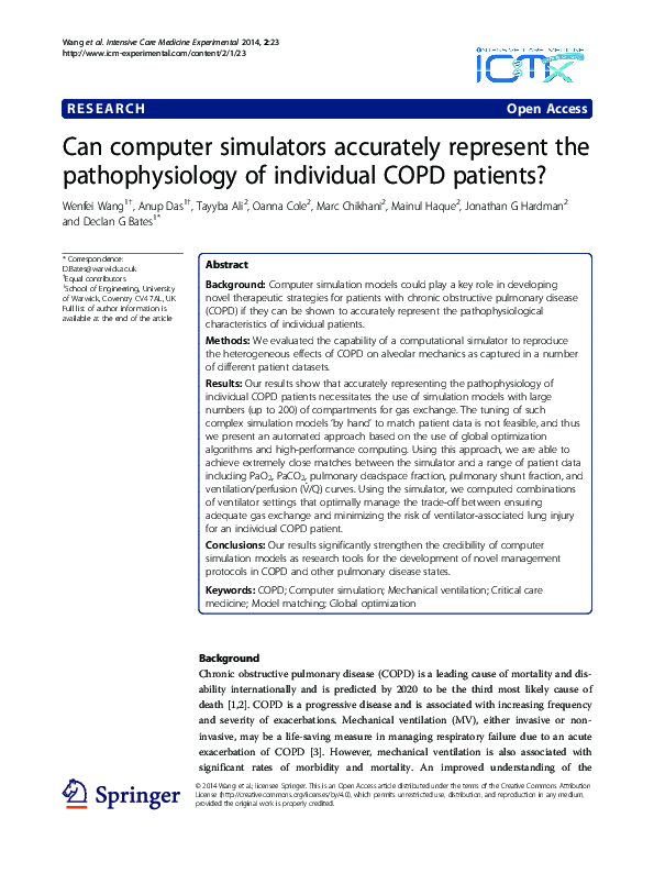 (PDF) Can computer simulators accurately represent the pathophysiology ...
