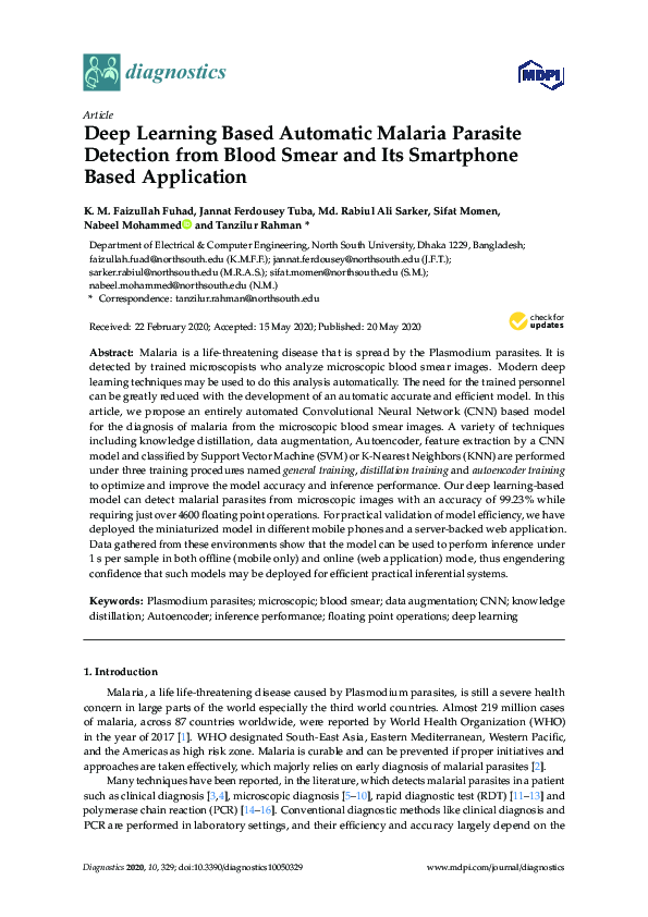 (PDF) Deep Learning Based Automatic Malaria Parasite Detection from ...