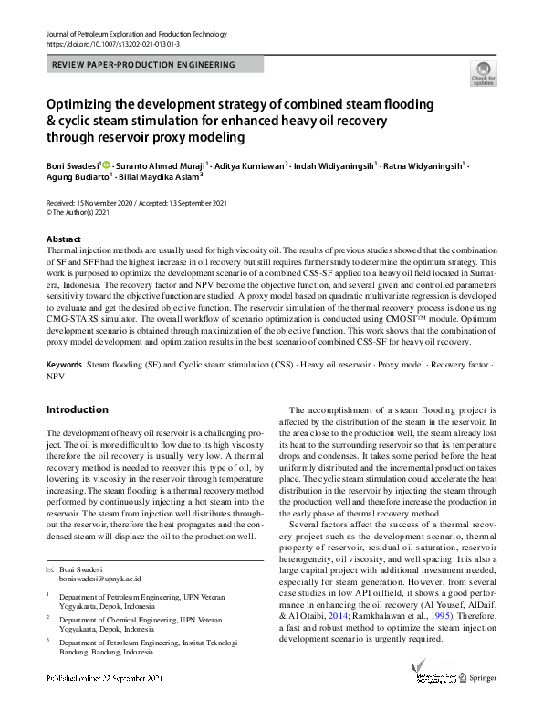 (PDF) Optimizing the development strategy of combined steam flooding ...