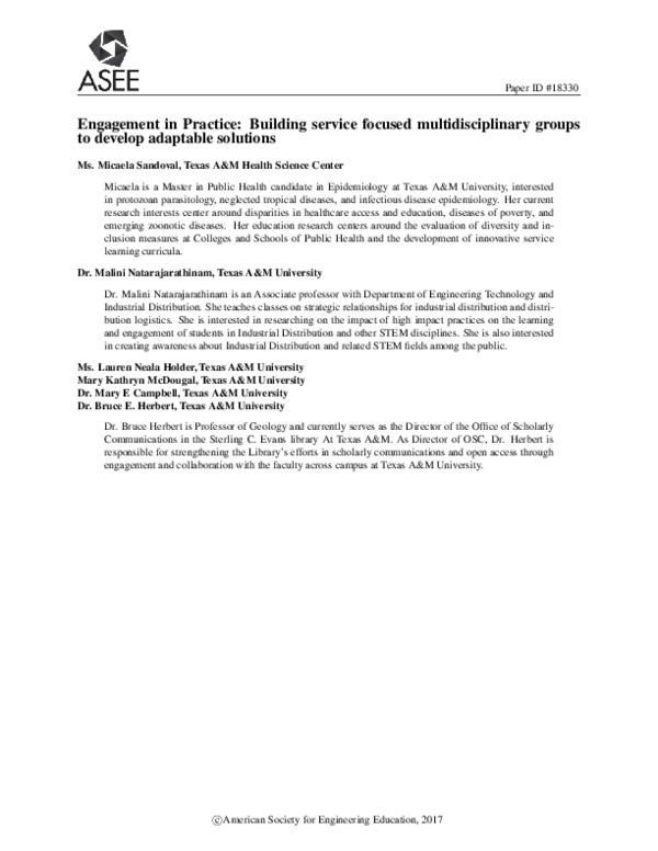 (PDF) Engagement in Practice: Building service focused ...