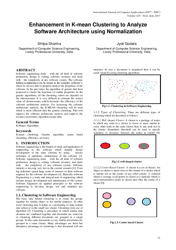 (PDF) Enhancement in K-mean Clustering to Analyze Software Architecture ...