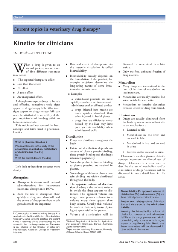(PDF) Kinetics for clinicians