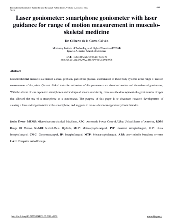 (PDF) Laser goniometer: smartphone goniometer with laser guidance for ...