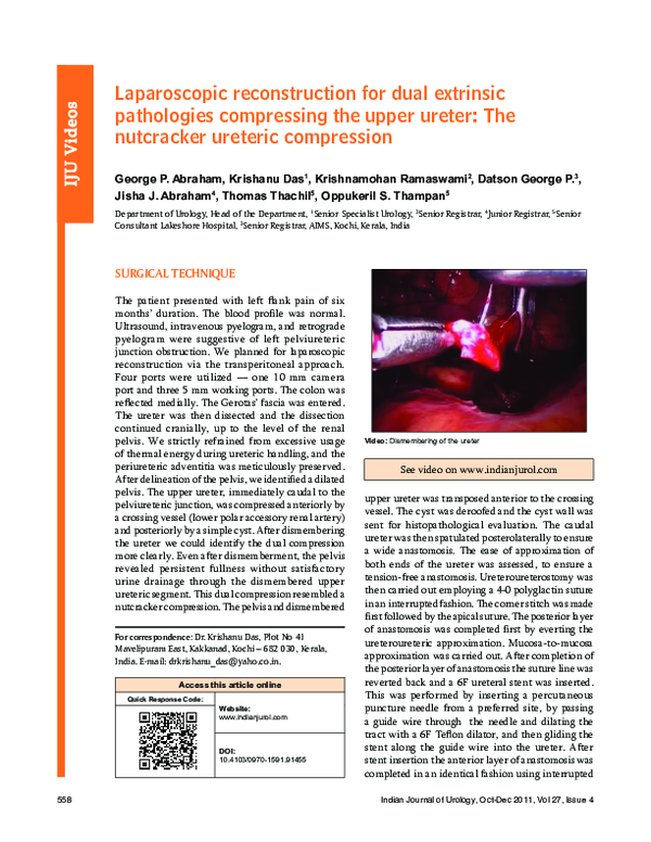 (PDF) Laparoscopic reconstruction for dual extrinsic pathologies ...