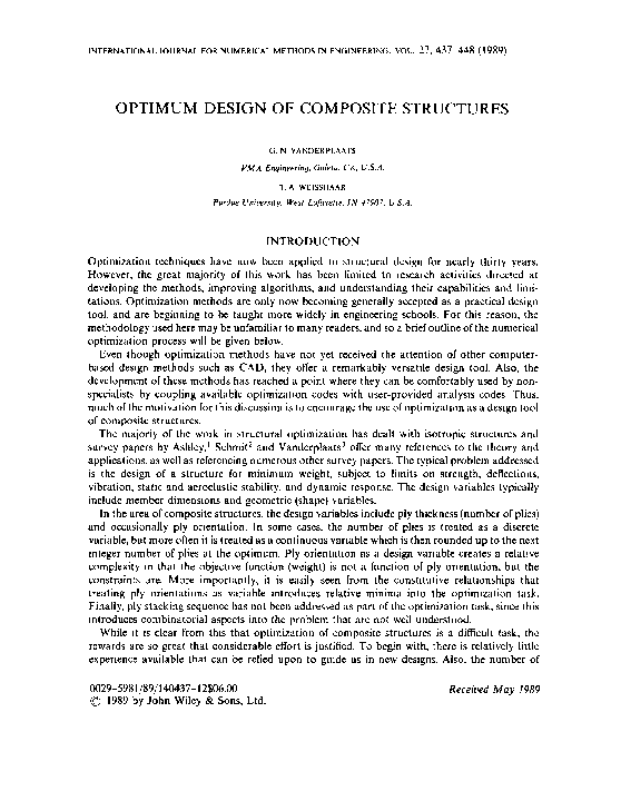 (PDF) Optimum design of composite structures