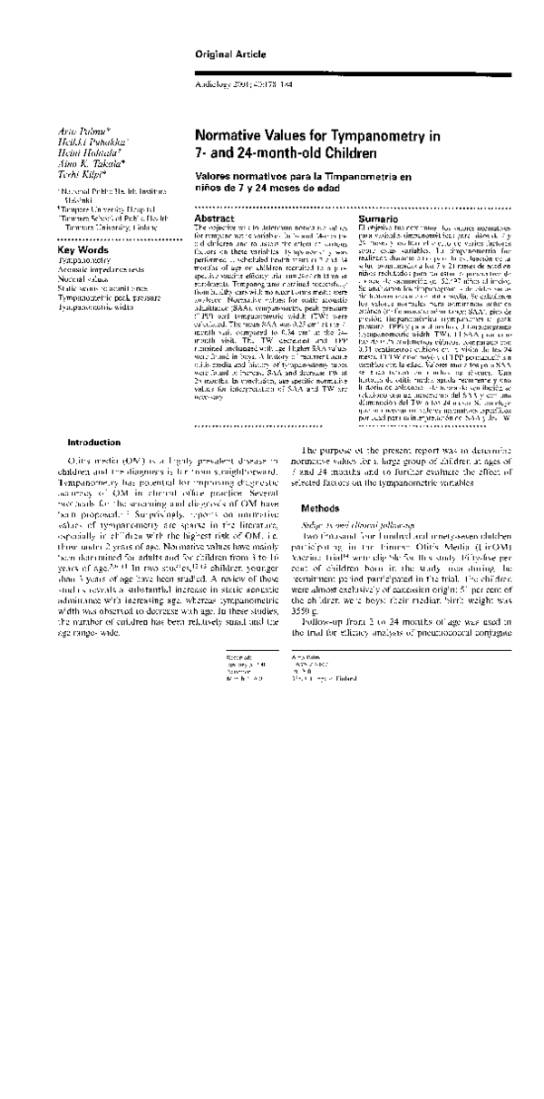 (PDF) Normative Values for Tympanometry in 7- and 24-month-old Children ...