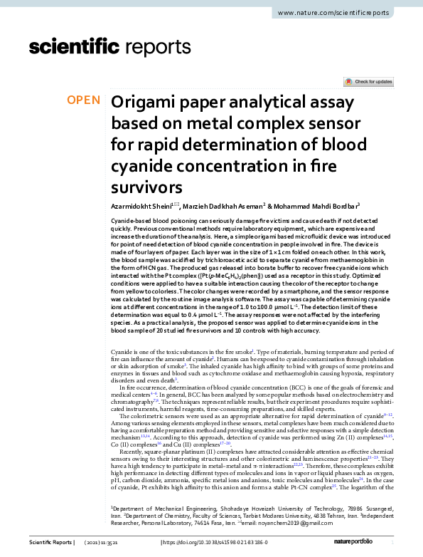 (PDF) Origami paper analytical assay based on metal complex sensor for ...