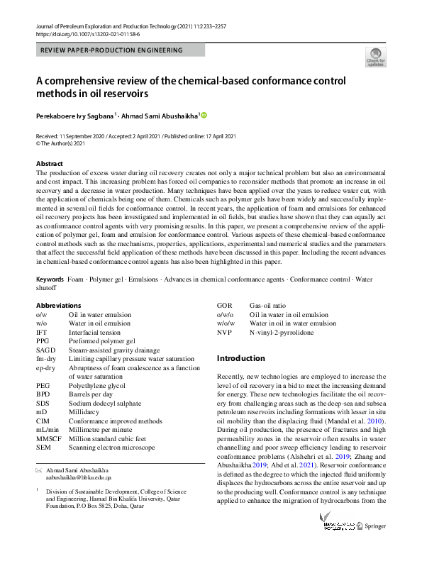 (PDF) A comprehensive review of the chemical-based conformance control ...