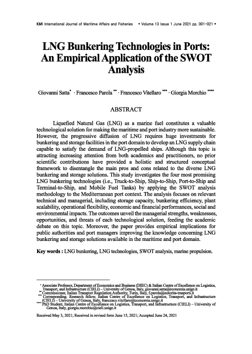(PDF) LNG Bunkering Technologies in Ports: An Empirical Application of ...
