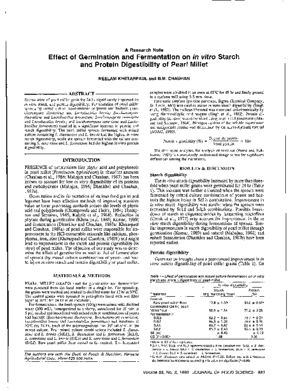 (PDF) Effect of germination and fermentation on in vitro starch and ...