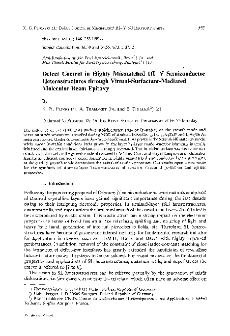 (PDF) Defect control in highly mismatched III–V semiconductor heterostructures through virtual ...