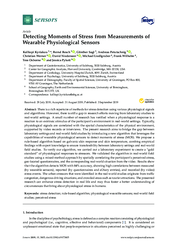 (PDF) Detecting Moments of Stress from Measurements of Wearable ...