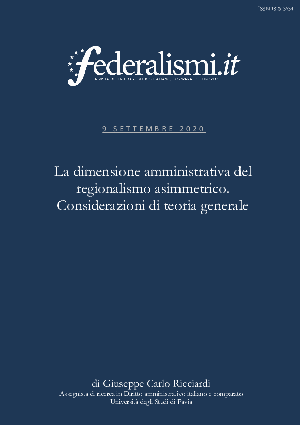 (PDF) La dimensione amministrativa del regionalismo asimmetrico ...