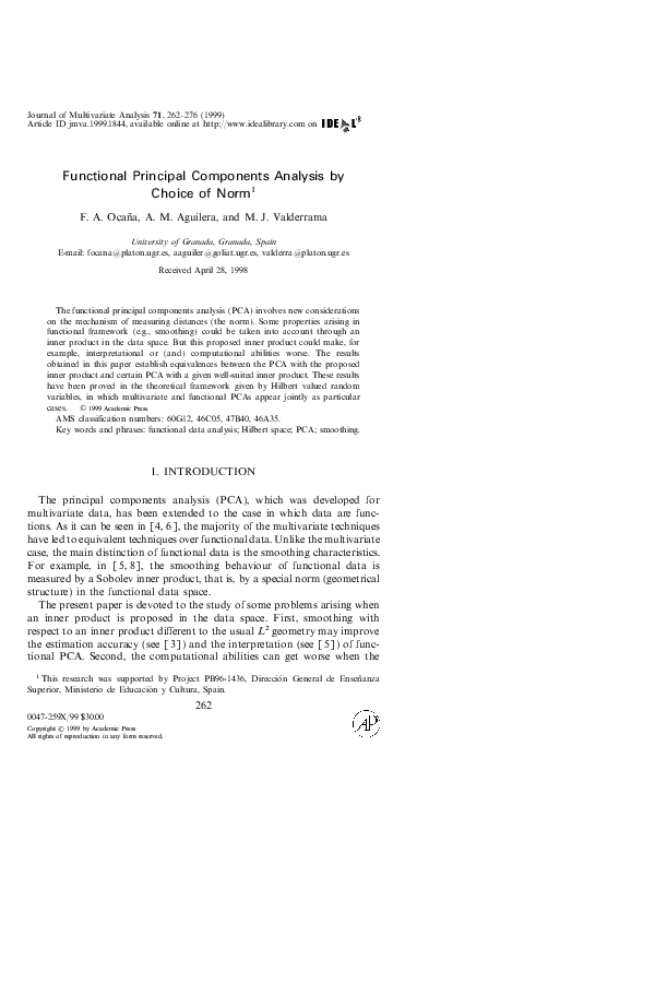 (PDF) Functional Principal Components Analysis by Choice of Norm