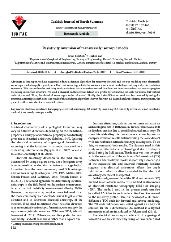 (PDF) Resistivity inversion of transversely isotropic media