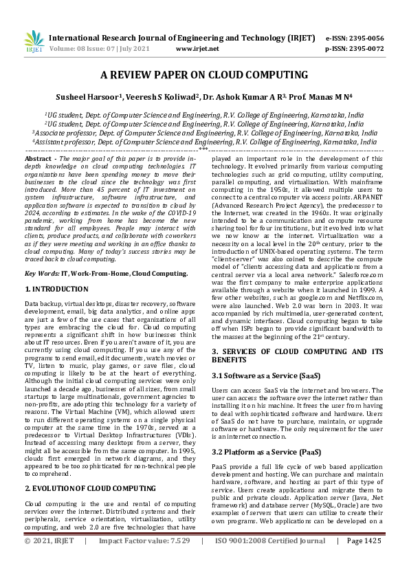 (PDF) IRJET- A REVIEW PAPER ON CLOUD COMPUTING