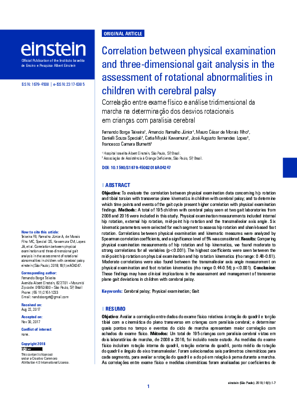 (PDF) Correlation between physical examination and three-dimensional ...