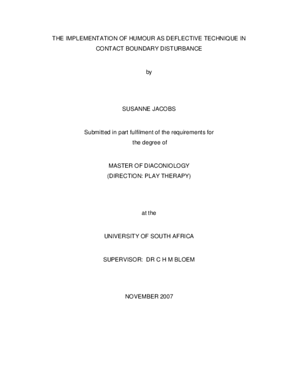 (PDF) The implementation of humour as deflective technique in contact ...