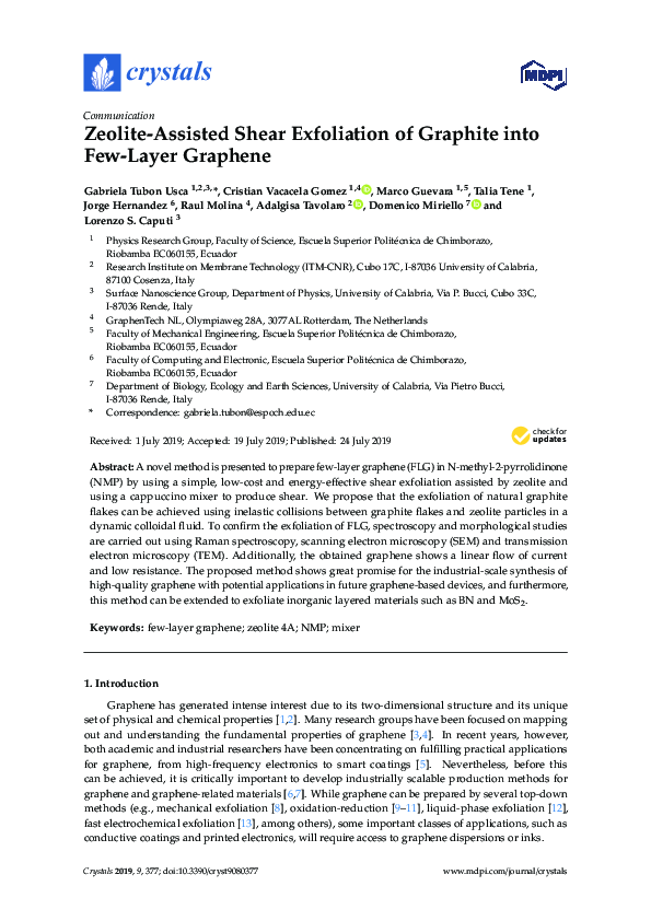 (PDF) Zeolite-Assisted Shear Exfoliation of Graphite into Few-Layer ...