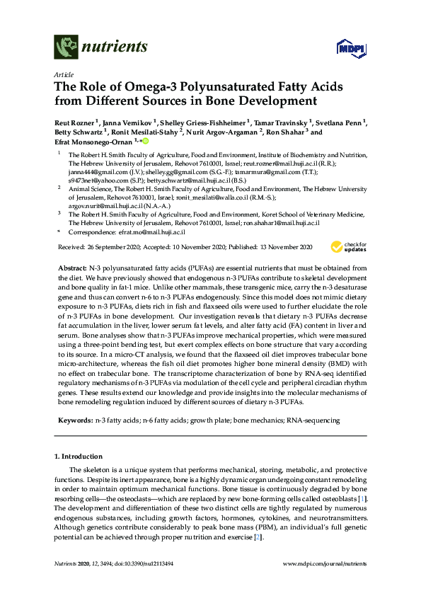 (PDF) The Role of Omega-3 Polyunsaturated Fatty Acids from Different ...
