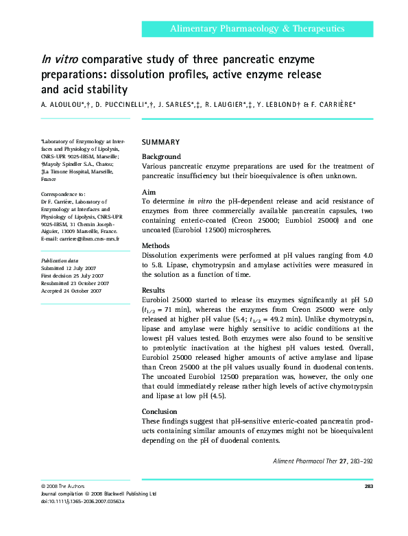 (PDF) In vitro comparative study of three pancreatic enzyme ...