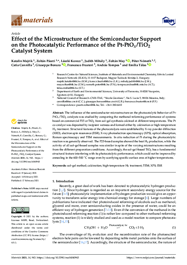 (PDF) Effect of the Microstructure of the Semiconductor Support on the ...