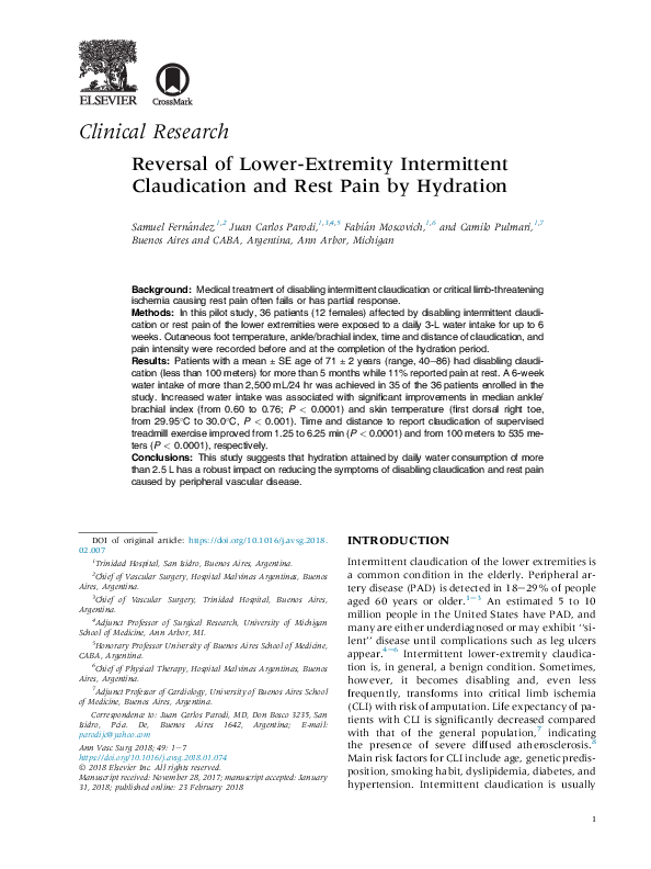 (PDF) Reversal of Lower-Extremity Intermittent Claudication and Rest ...