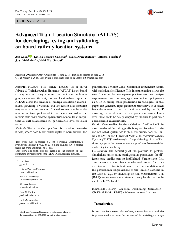 (PDF) Advanced Train Location Simulator (ATLAS) for developing, testing ...
