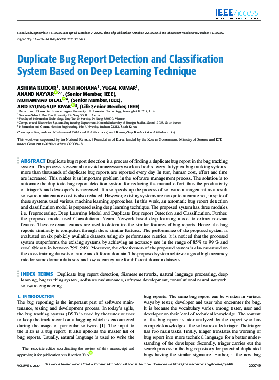 Pdf Duplicate Bug Report Detection And Classification System Based On