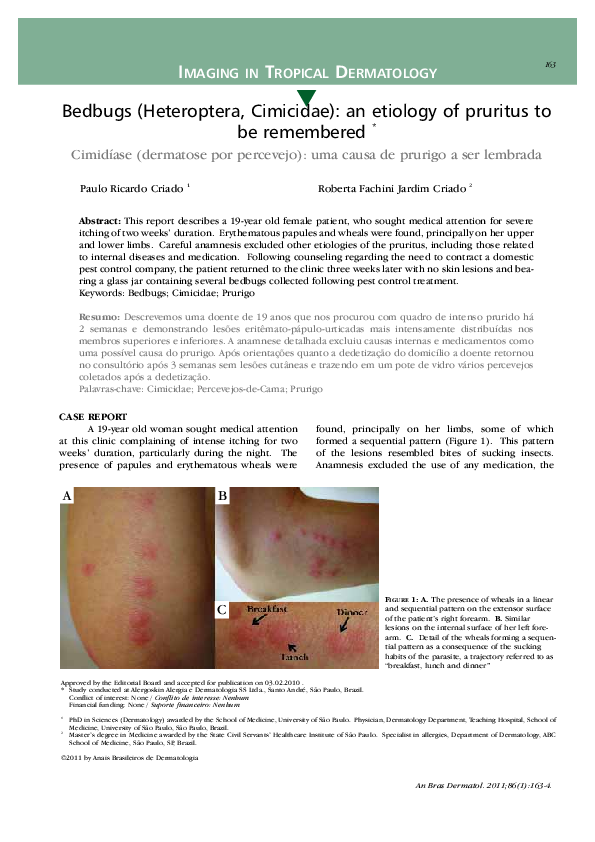 (PDF) Cimidíase (dermatose por percevejo): uma causa de prurigo a ser ...