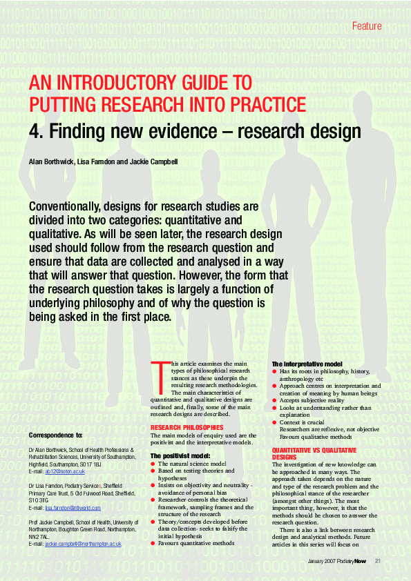 (PDF) AN INTRODUCTORY GUIDE TO PUTTING RESEARCH INTO PRACTICE 4 ...