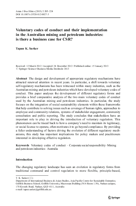 (PDF) Voluntary codes of conduct and their implementation in the ...